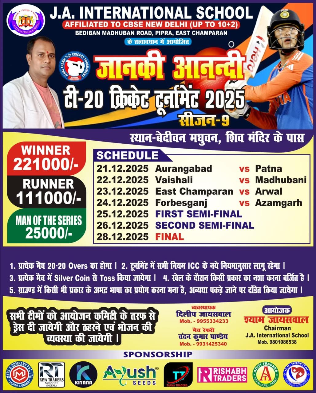 जानकी आनंदी T20 क्रिकेट टूर्नामेंट - Live Matches, Fixtures, and ...